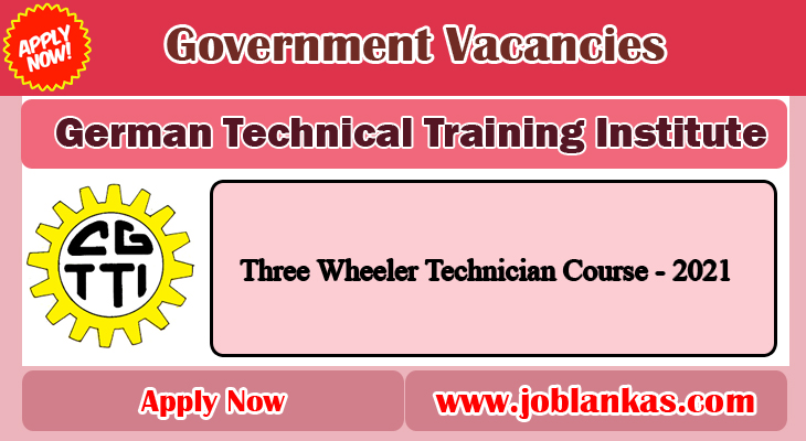 Three Wheeler Technician Course - 2021 Ceylon German Technical Training ...