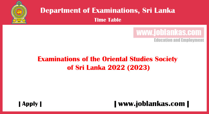 Time Table – Examinations of the Oriental Studies Society of Sri Lanka ...