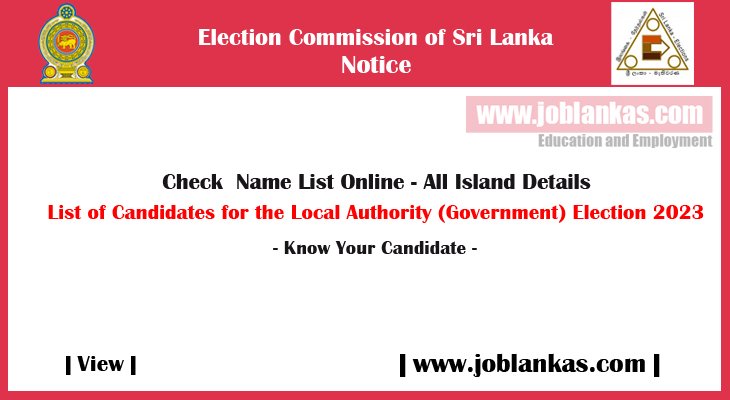 Candidates & Political Parties Name List for the Local Authority ...