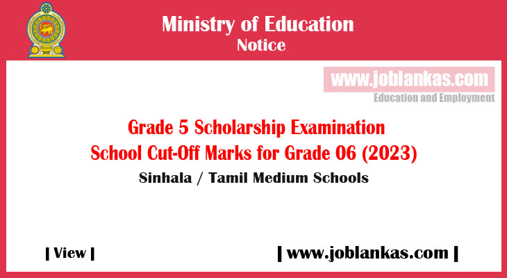 Grade 5 Scholarship Examination School Cut-Off Marks for Grade 06 (2023 ...