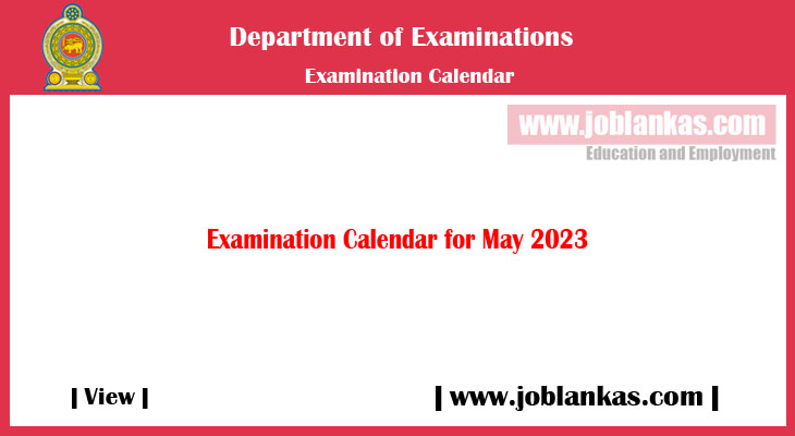Examination Calendar for May 2023 – Department of Examinations ...
