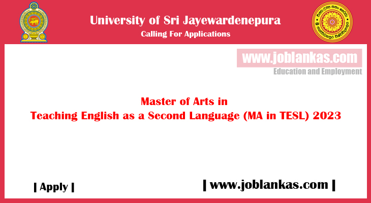 Master of Arts in Teaching English as a Second Language (MA in TESL ...