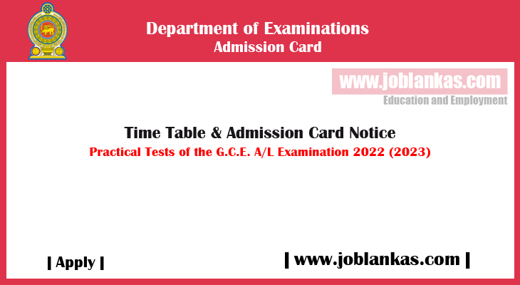Practical Tests of the G.C.E. A/L Examination 2022 (2023) – Time Table ...