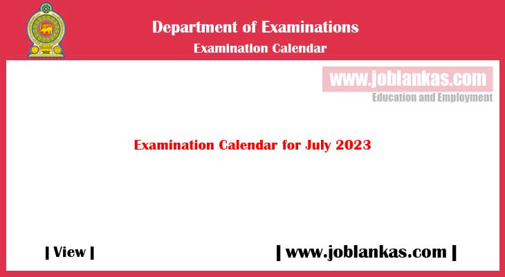 Examination Calendar for July 2023 – Department of Examinations ...