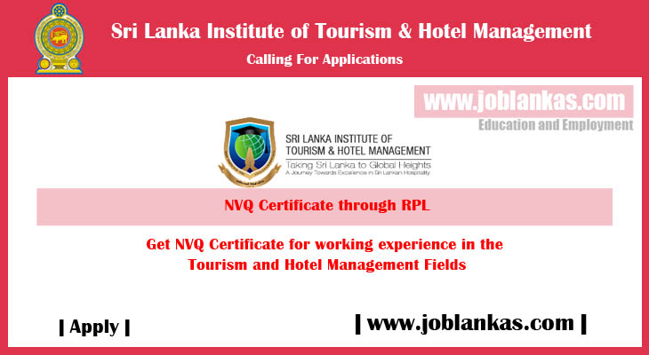 NVQ Certificate for Working Experience in Tourism & Hotel Management ...