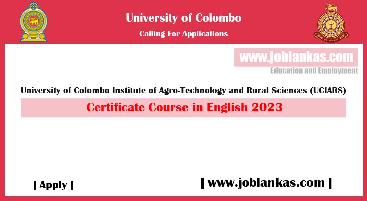 Certificate Course in English 2023 – University of Colombo (UCIARS ...