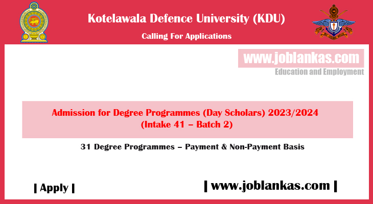 Admission for Degree Programmes 2023 (Intake 41 – Batch 2) – Kotelawala ...