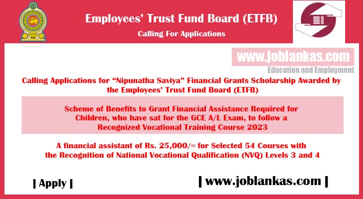 Nipunatha Saviya Scholarship for GCE A/L Students 2022 (2023) – ETF ...