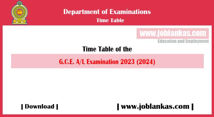 G.C.E. A/L Examination Time Table 2023 (2024) – Department of ...